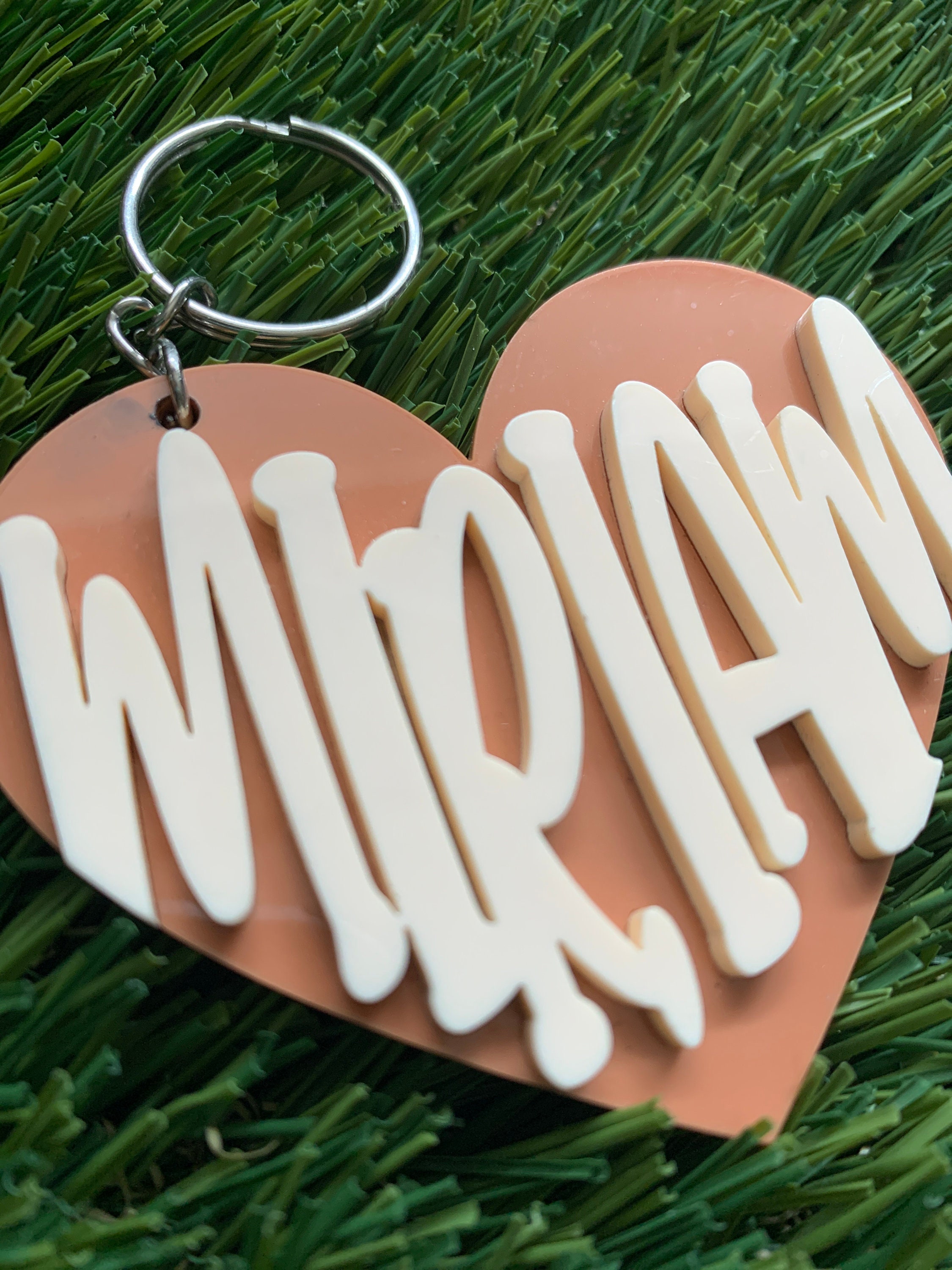 Valentines Tag Personalized Heart Keychain Personalized Heart Name Tag ...