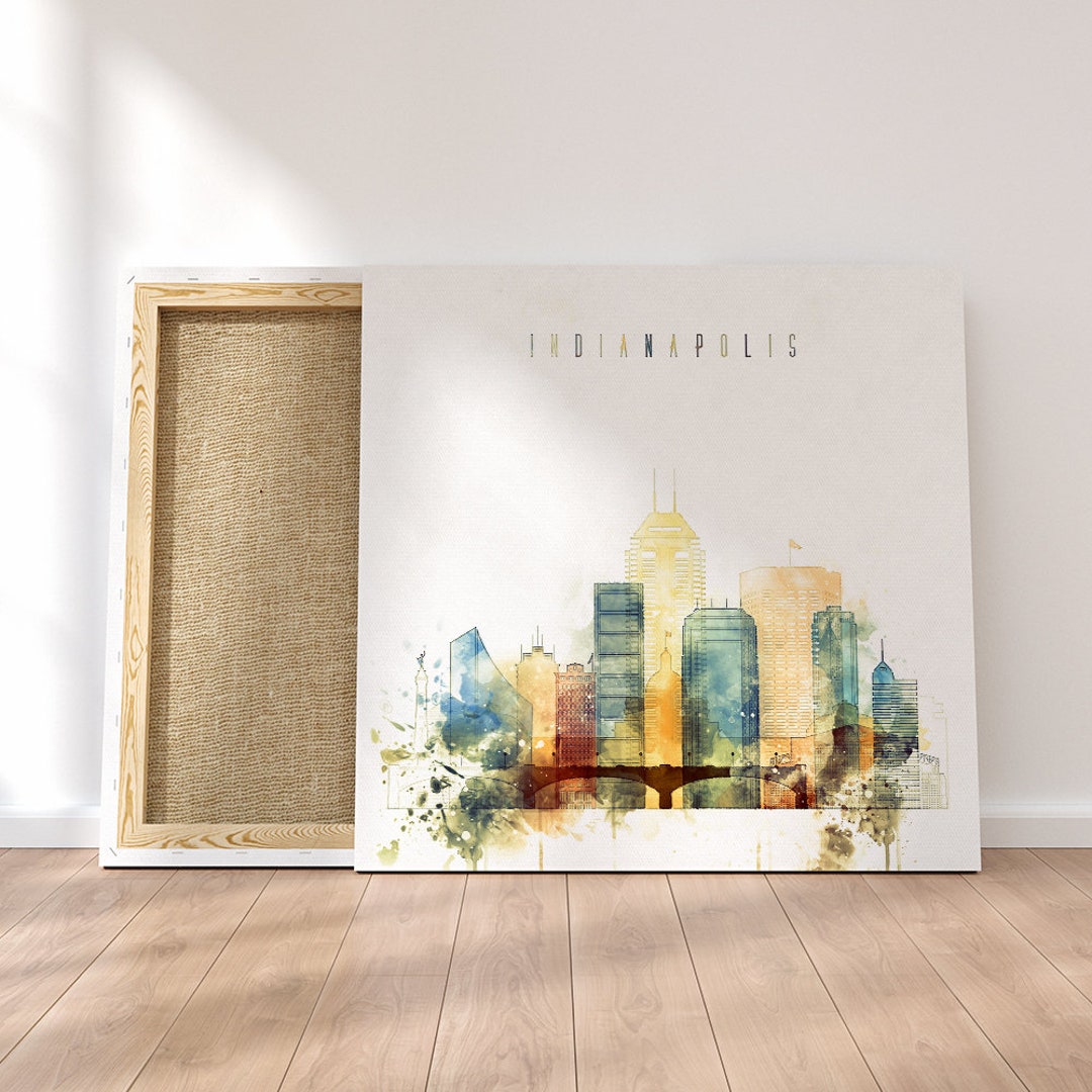 Indianapolis Framed Canvas Wall Art, Indiana Artistic Prints on Canvas ...