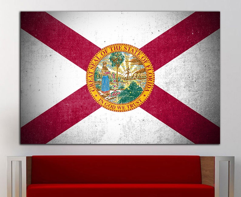 Florida state flag wall art Florida state flag wall decor | Etsy