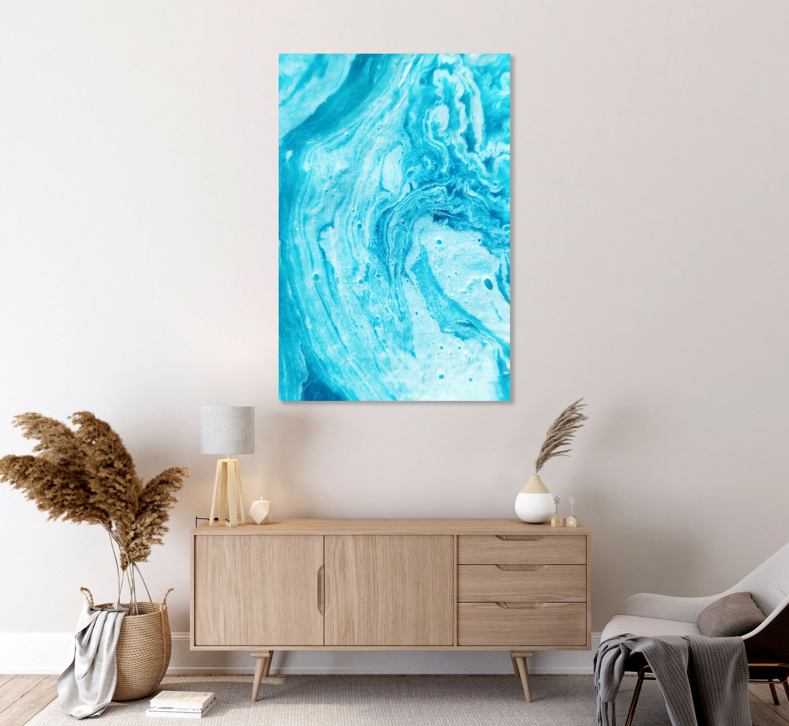 Blue Abstract Art Panel Wall Art Modern Abstract Wall Art - Etsy