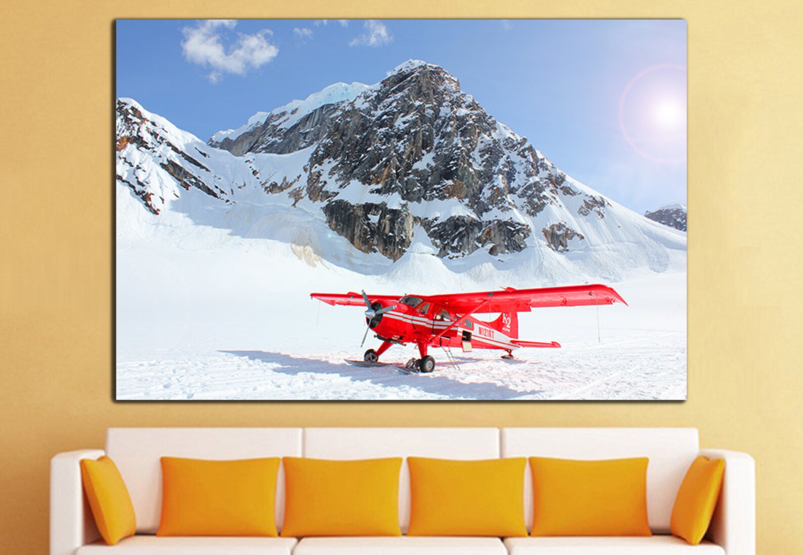 Aircraft Canvas Aircraft Wall Decor Mountain Canvas Airplane | Etsy