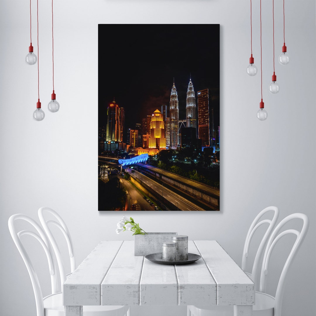Kuala Lumpur Wall Decor Canvas, Malaysia Framed Wall Art, Kuala Lumpur ...