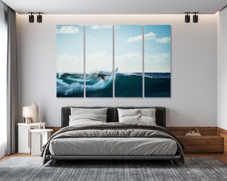 Surfing Canvas Surfing Wall Decor Surfing Wall Art Surfing - Etsy