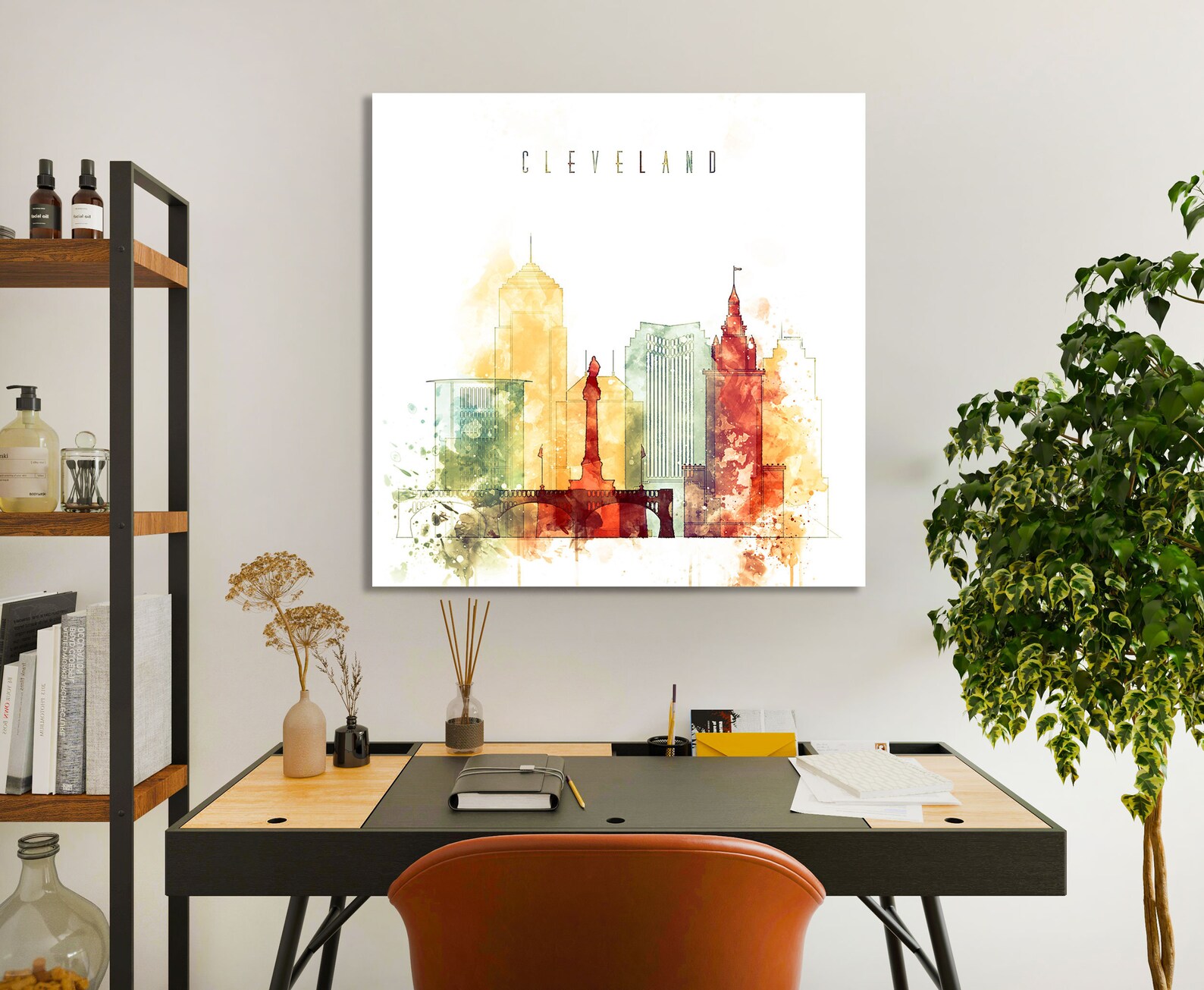 Cleveland Framed Canvas Wall Art Ohio Artistic Prints on - Etsy