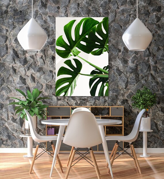Monstera Leaves Wall Art Frame Green Plants Wall Decor - Etsy