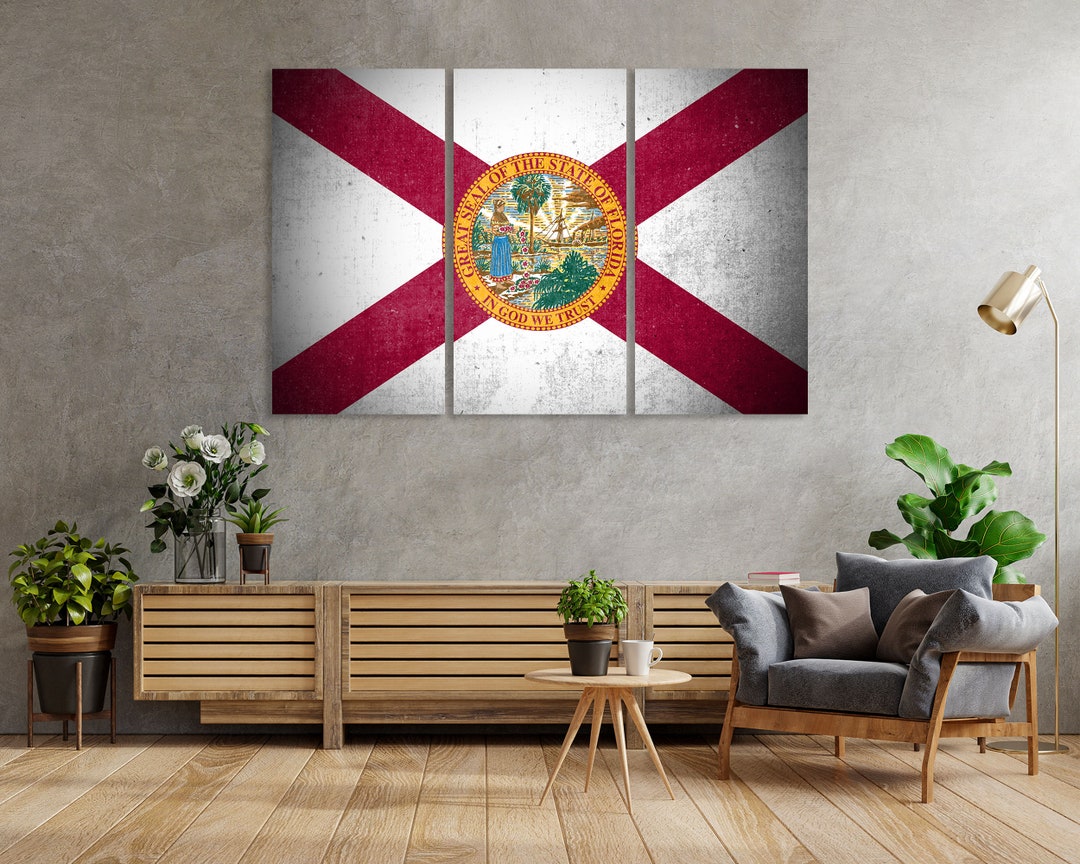Florida State Flag Wall Art Florida State Flag Wall Decor Florida State ...