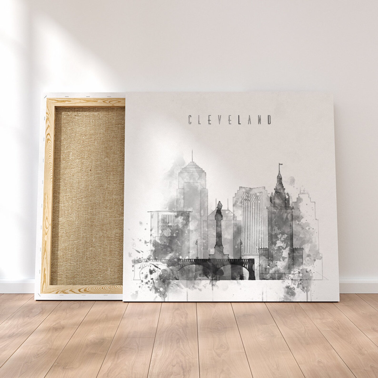 Cleveland Framed Canvas Wall Art Ohio Artistic Prints on - Etsy