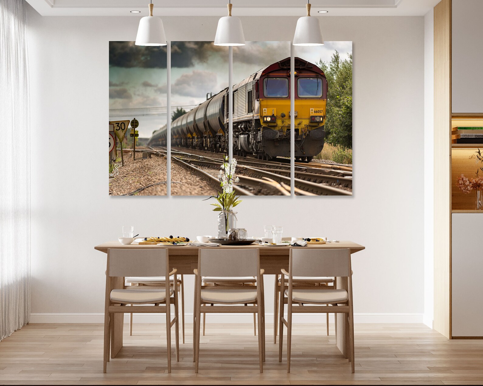 Train Canvas Wall Decor Logistics Print Wall Art Railway - Etsy