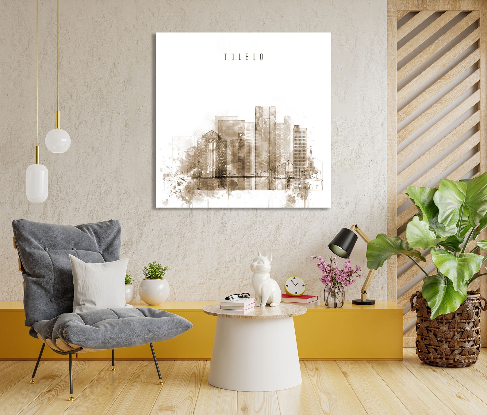Toledo Framed Canvas Wall Art Ohio Prints on Canvas Ready to - Etsy