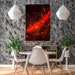 Red Modern Wall Painting Decor, Red Abstract Contemporary Wall Art, Red ...