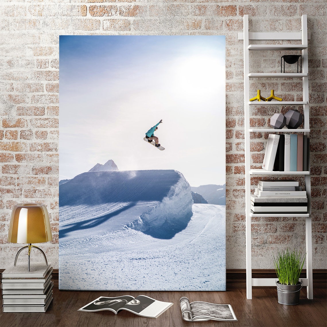 Snowboard canvas snowboard print snowboard wall art snowboard | Etsy
