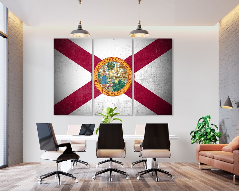 Florida State Flag Wall Art Florida State Flag Wall Decor - Etsy