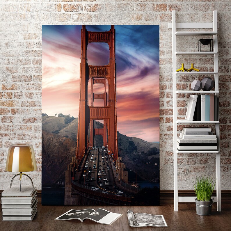Golden Gate Print Golden Gate Wall Art Golden Gate Canvas - Etsy