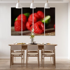Raspberries Kitchen Wall Decor Sets, Raspberries Wall Art, Raspberries ...