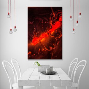 Red Modern Wall Painting Decor, Red Abstract Contemporary Wall Art, Red ...
