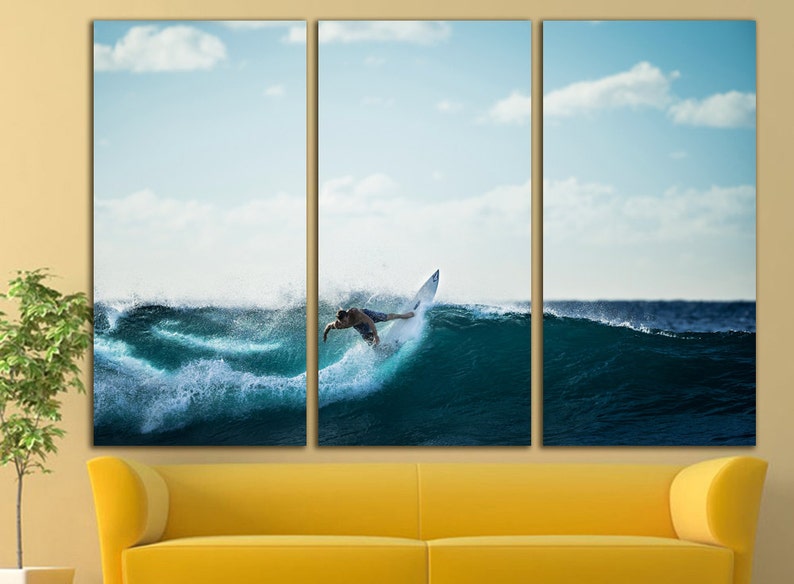 Surfing Canvas Surfing Wall Decor Surfing Wall Art Surfing | Etsy