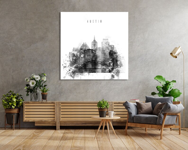 Austin Framed Canvas Wall Art Texas Artistic Prints on - Etsy