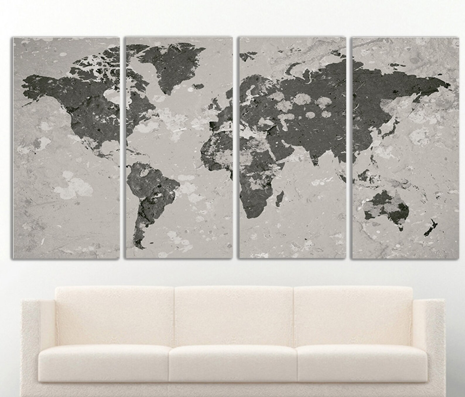 World Map Canvas Print Wall Art Decor World Map Wall Decor | Etsy