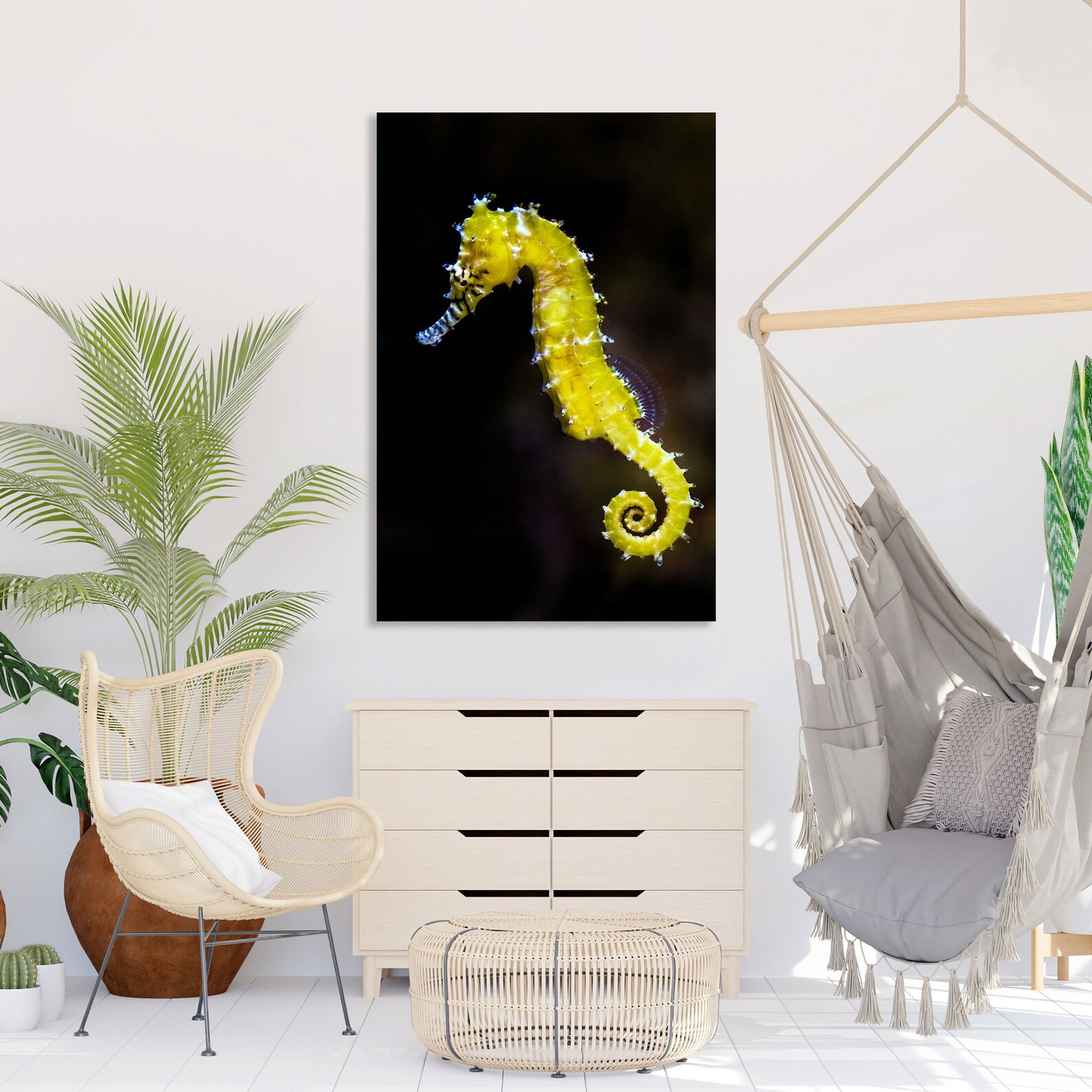 Yellow Seahorse Wall Art Seahorse Canvas Print Underwater - Etsy