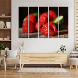 Raspberries Kitchen Wall Decor Sets, Raspberries Wall Art, Raspberries ...