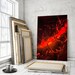 Red Modern Wall Painting Decor, Red Abstract Contemporary Wall Art, Red ...