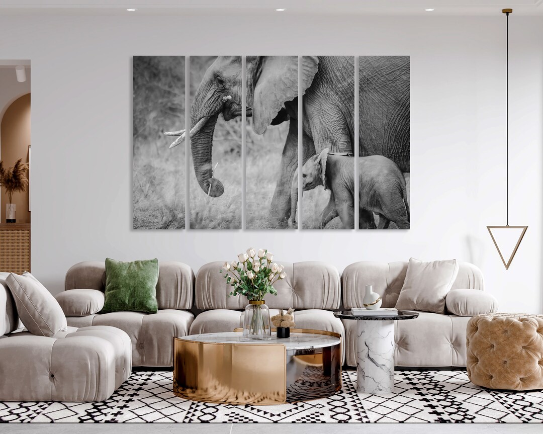 Elephant Canvas Elephant Wall Art Elephant Print Elephant Wall Decor ...