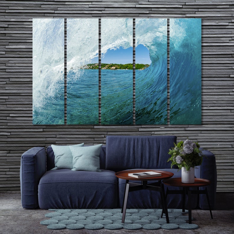 Wave Print Ocean Canvas Ocean Wall Art Ocean Wall Decor Wave | Etsy