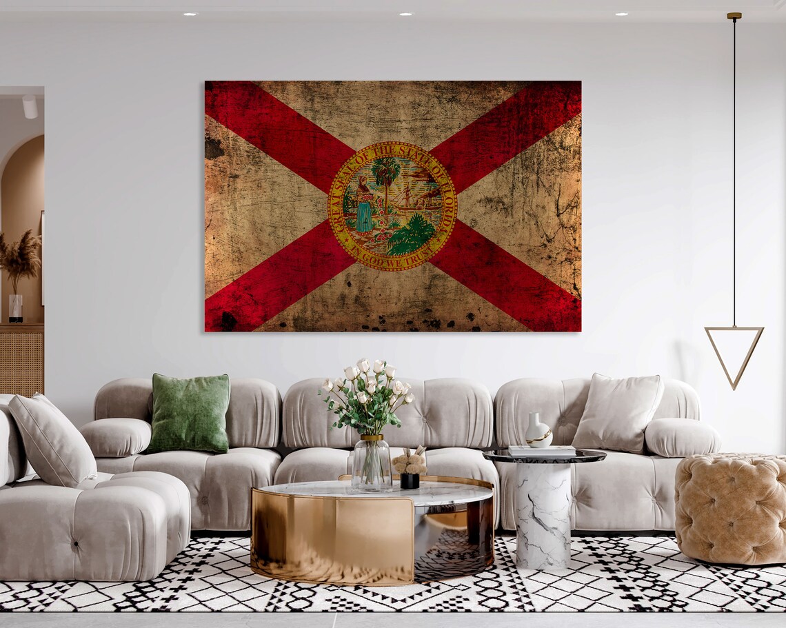 Florida State Flag Wall Art Florida State Flag Wall Decor - Etsy