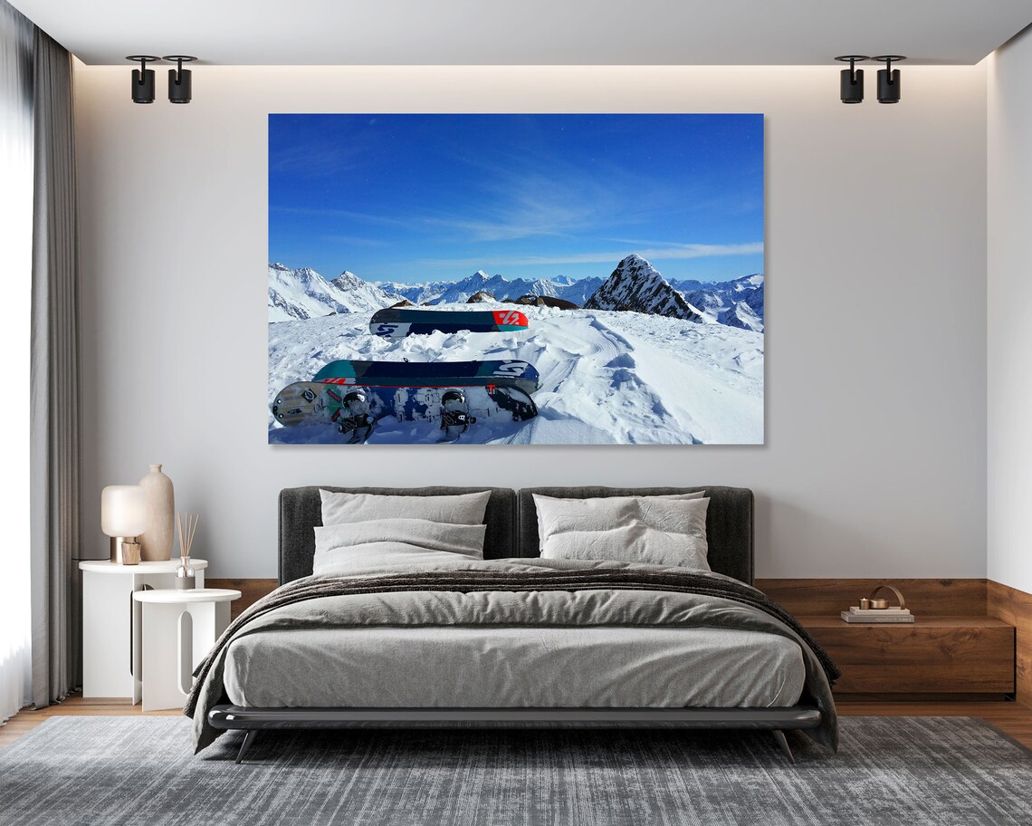 Snowboard Wall Art Snowboard Wall Decor Snowboard Canvas Print - Etsy