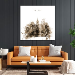 Austin Framed Canvas Wall Art, Texas Artistic Prints on Canvas, Austin ...