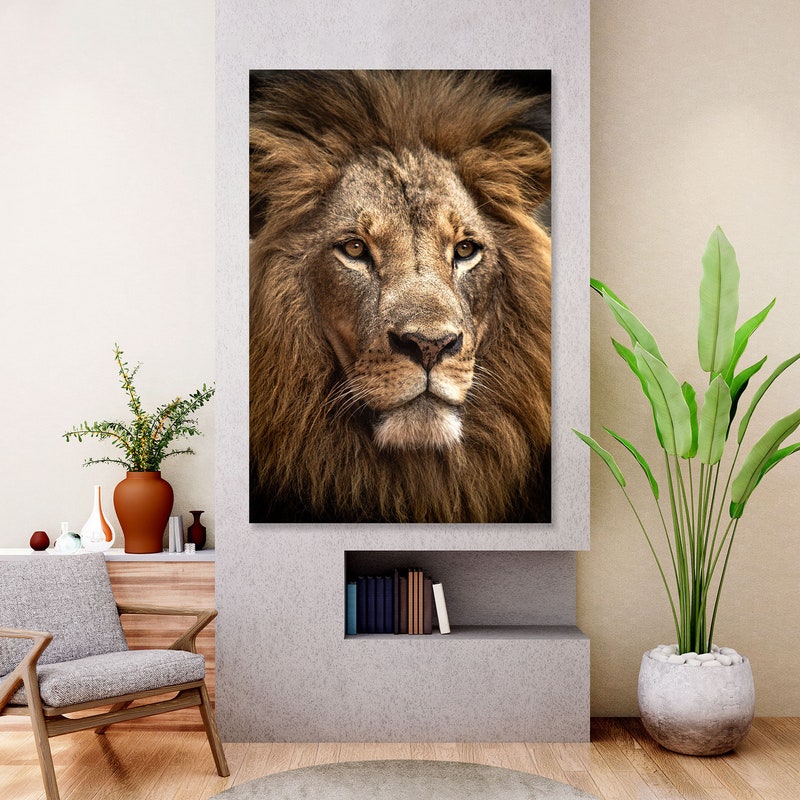 Lion Canvas - Etsy