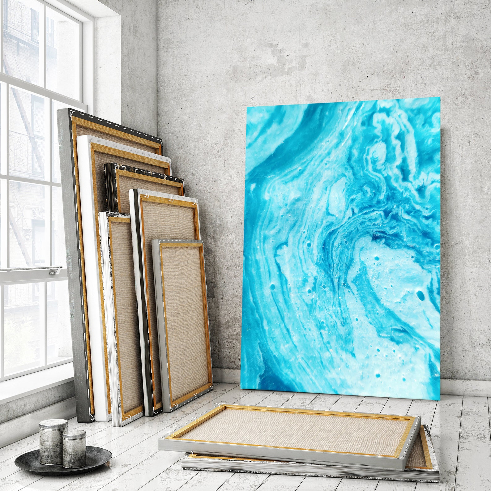 Blue Abstract Art Panel Wall Art Modern Abstract Wall Art - Etsy