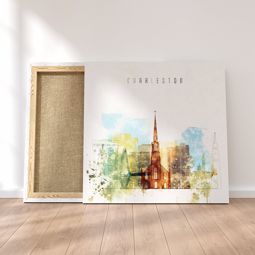 Charleston Framed Canvas Wall Art South Carolina Prints on | Etsy