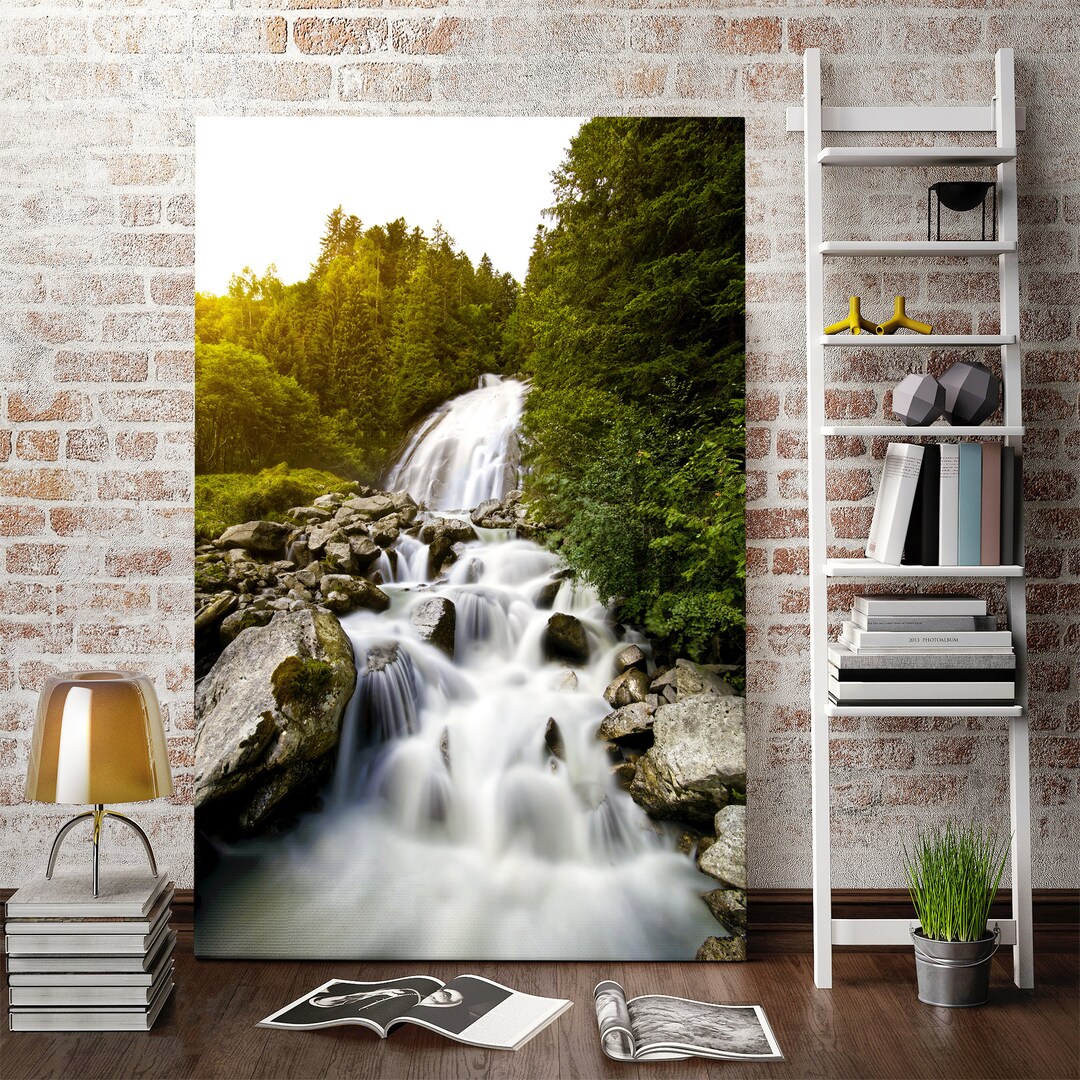 Mountain Waterfall Wall Decor and Home Accents, Forest Waterfall ...