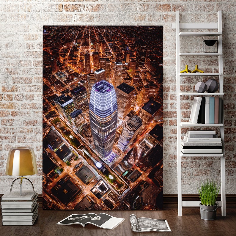 Salesforce Tower in San Francisco at Night Wall Art Painting - Etsy