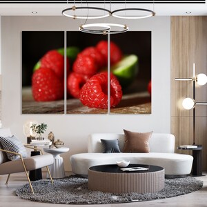 Raspberries Kitchen Wall Decor Sets, Raspberries Wall Art, Raspberries ...