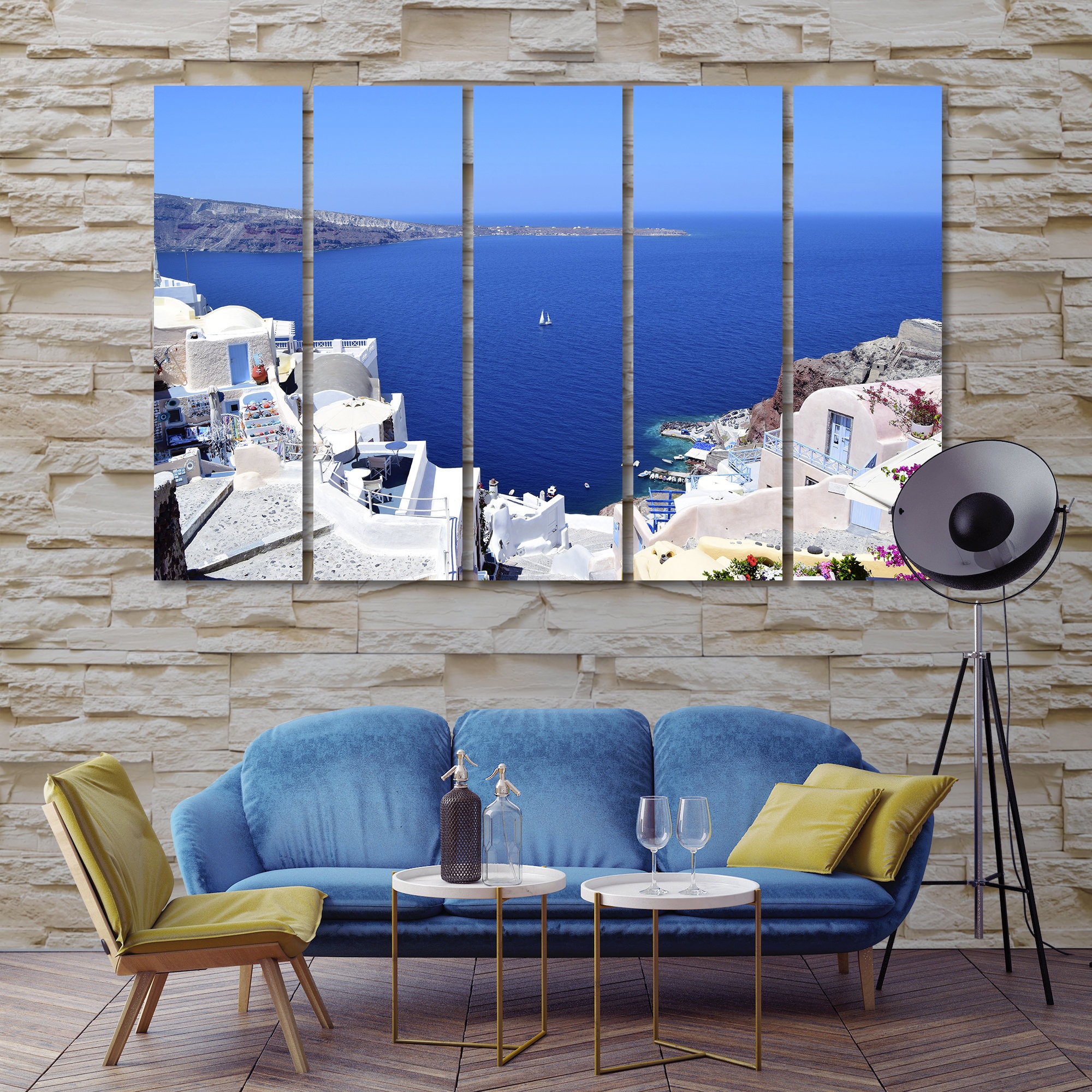 Santorini print Santorini canvas Santorini wall art Santorini | Etsy