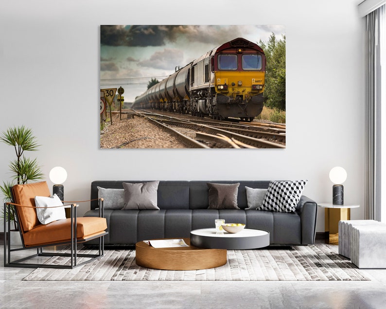 Train Canvas Wall Decor Logistics Print Wall Art Railway - Etsy