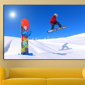 Snowboard Wall Art Snowboard Wall Decor Snowboard Canvas Print | Etsy