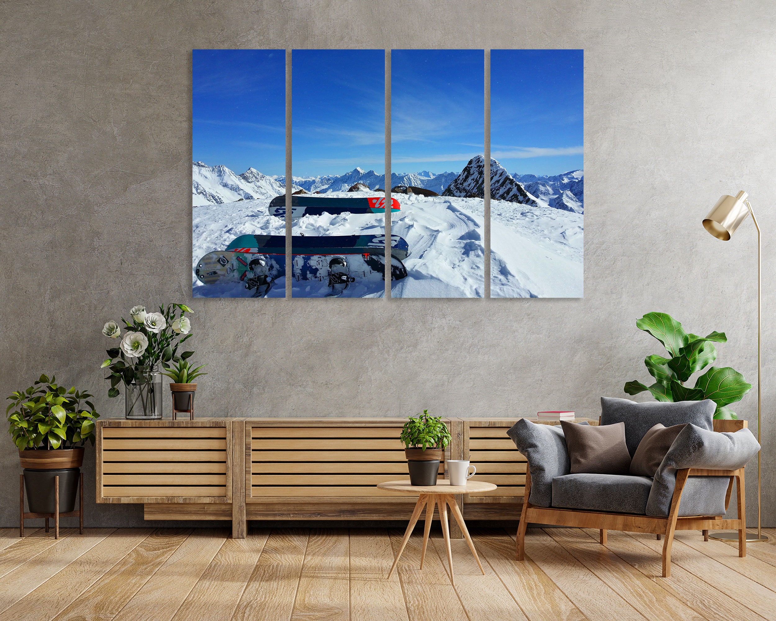 Snowboard Wall Art Snowboard Wall Decor Snowboard Canvas Print - Etsy