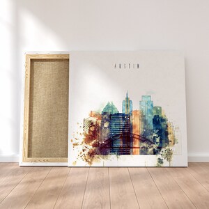 Austin Framed Canvas Wall Art, Texas Artistic Prints on Canvas, Austin ...