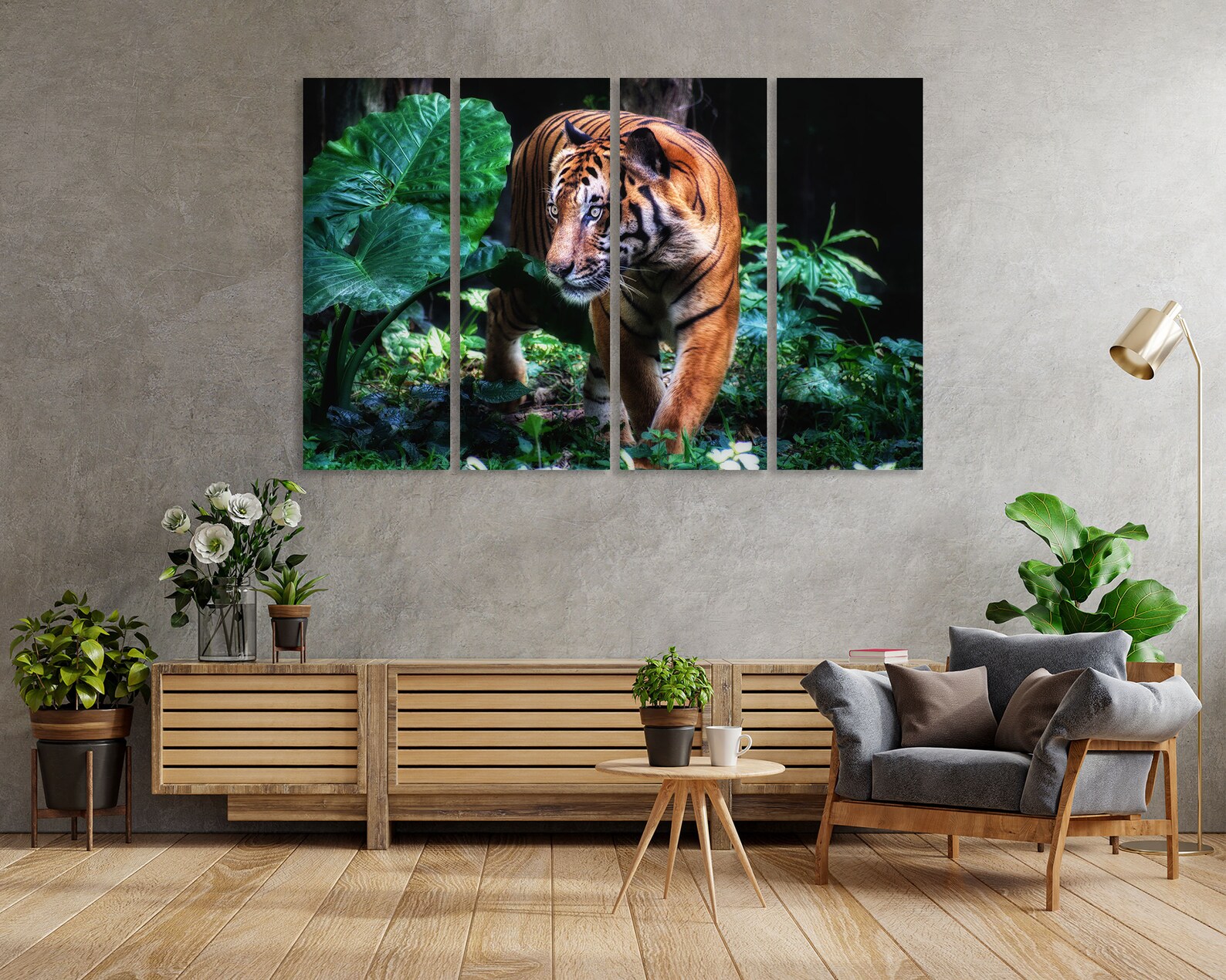 Tiger Canvas Tiger Wall Art Tiger Print Tiger Wall Decor - Etsy