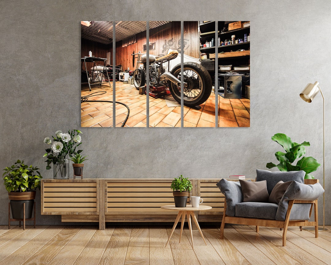 Motorbike Canvas Art Prints, Garage Modern Wall Decor, Moto Art for ...