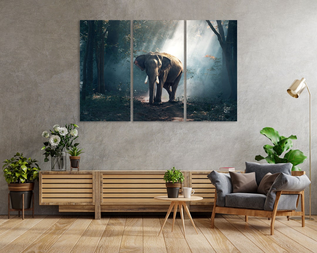 Elephant Canvas Elephant Wall Art Elephant Print Elephant Wall Decor ...