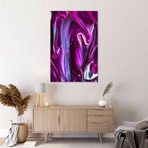 Purple Wall Decor, Purple Abstract Wall Art, Stylish Abstract Art for ...
