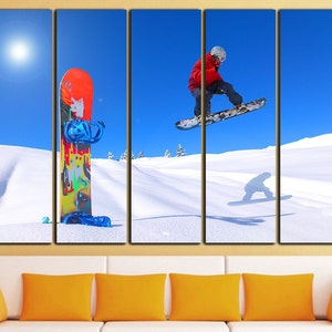 Snowboard Wall Art Snowboard Wall Decor Snowboard Canvas Print | Etsy