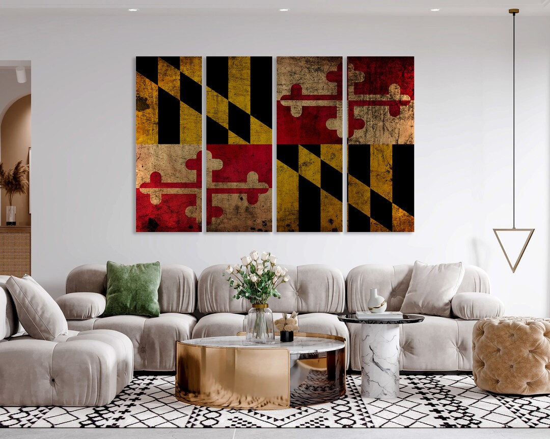 Maryland State Flag Wall Art Maryland State Flag Wall Decor Maryland ...