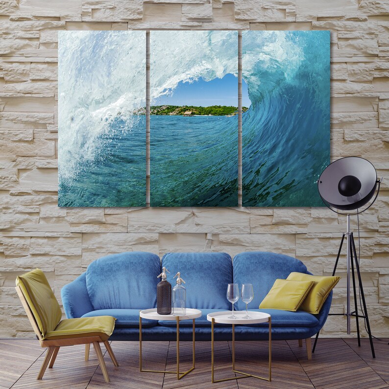 Wave Print Ocean Canvas Ocean Wall Art Ocean Wall Decor Wave | Etsy