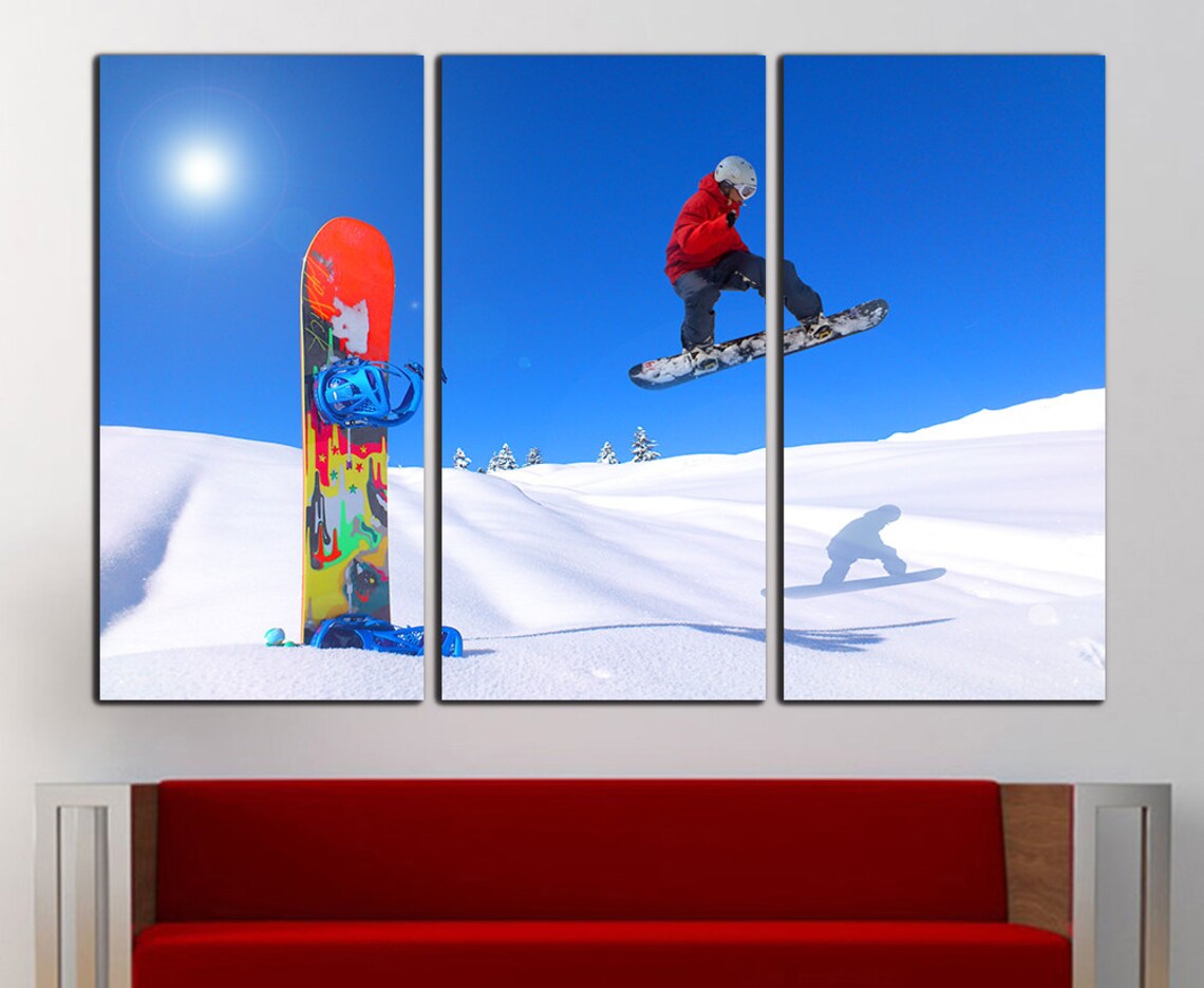 Snowboard Wall Art Snowboard Wall Decor Snowboard Canvas Print | Etsy
