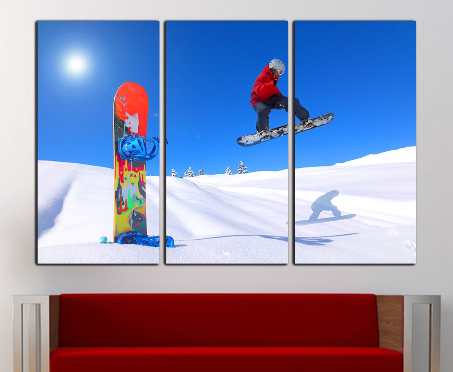 Snowboard Wall Art Snowboard Wall Decor Snowboard Canvas Print | Etsy
